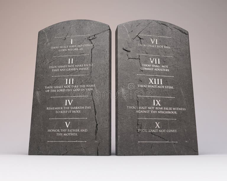 Ten Commandments Stone Tablets Stock Illustration - Illustration of ...