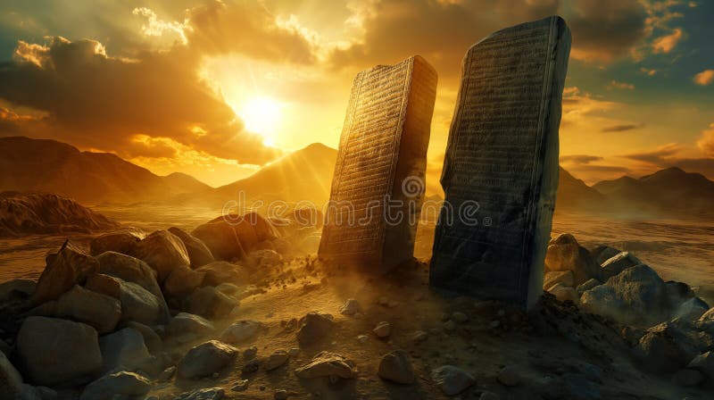 The Ten Commandments: Tablets of the Law, Tablets of Stone Stock ...