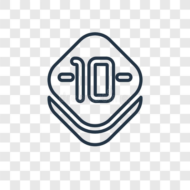 Ten Concept Vector Linear Icon Isolated on Transparent Background, Ten ...