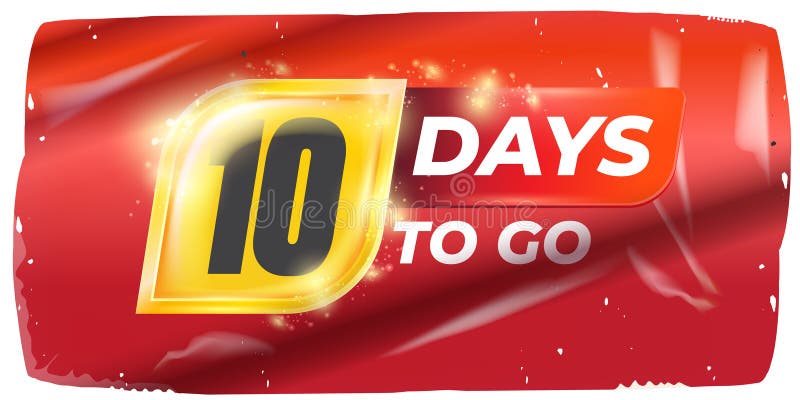 Ten Days To Go Countdown Blue Modern Horizontal Banner Design Template ...