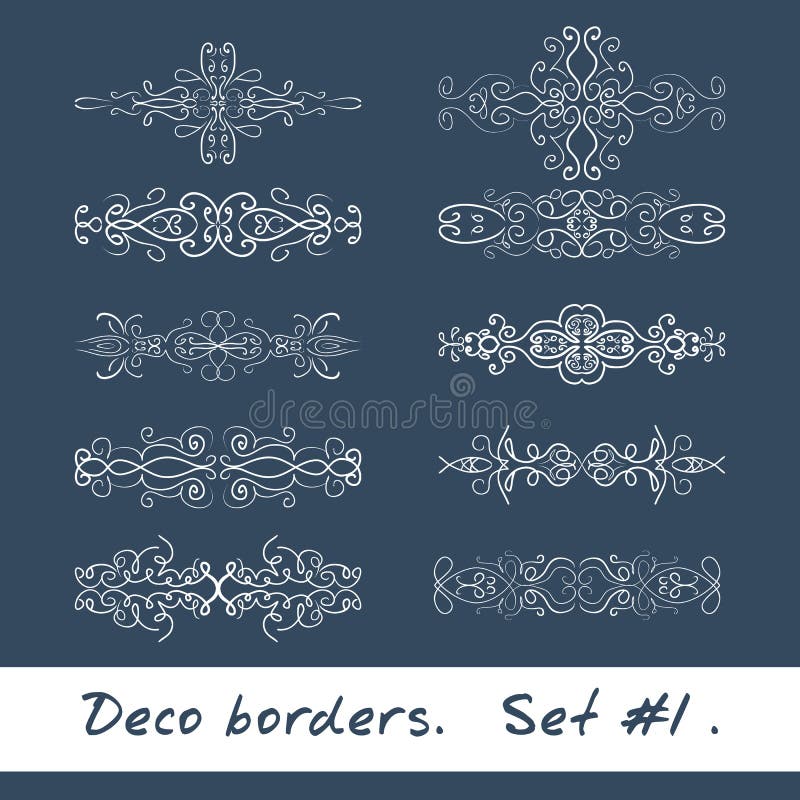 Ten Decorative Borders in White Color. Set 1 Stock Vector ...