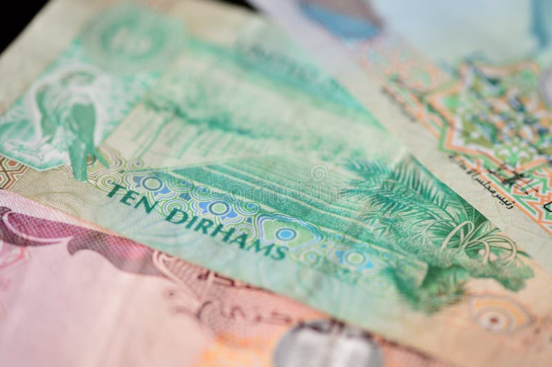 Ten Dirhams of the United Arab Emirates Stock Image - Image of close ...