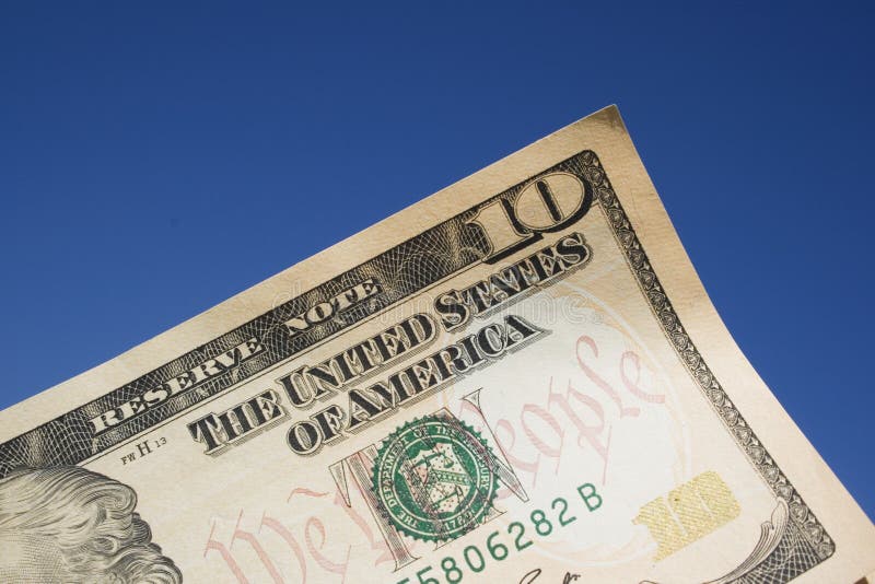 A ten dollar bill stock image. Image of dollar, bread - 7337441
