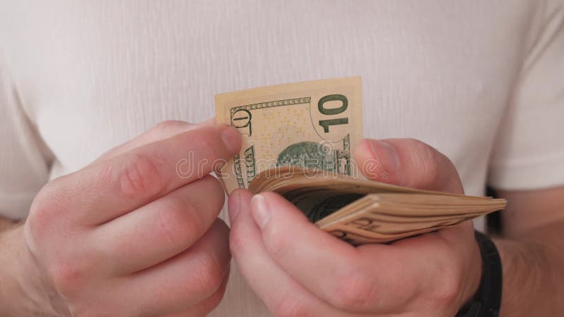 Ten dollar stack of bills stock footage. Video of banknote - 339957648