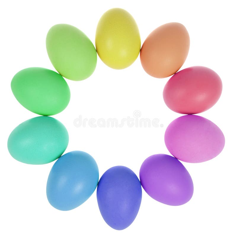 Ten easter eggs in circle stock image. Image of food - 82373379