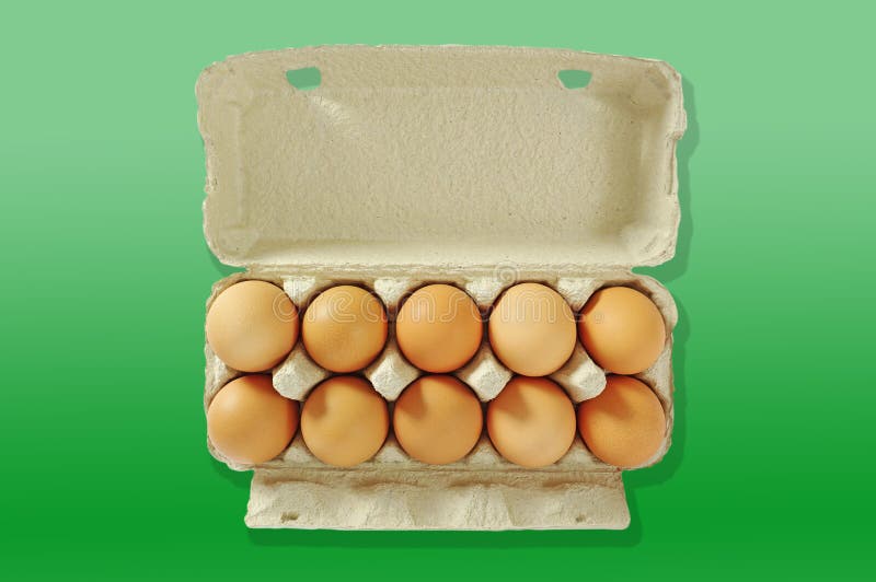 Ten eggs in the grey box. stock image. Image of white - 17489295
