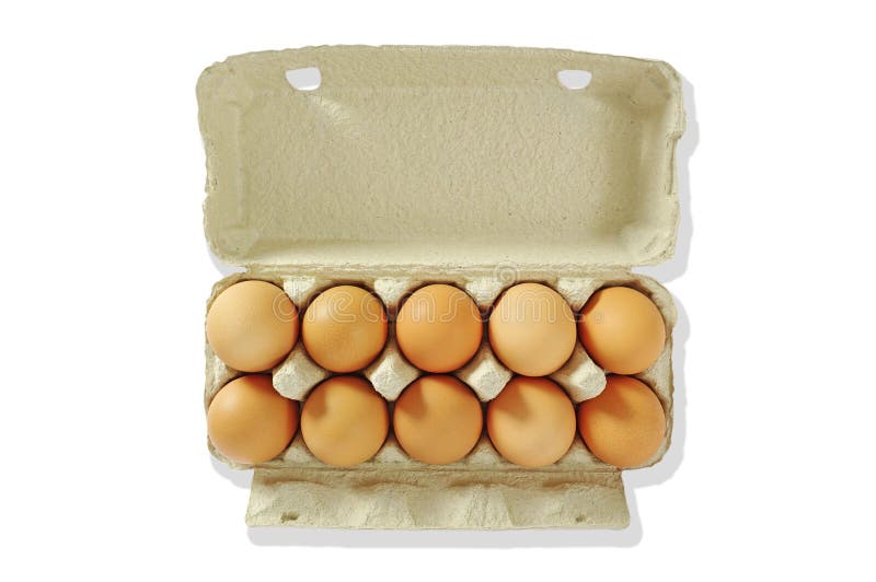 Ten eggs in the grey box. stock image. Image of paper - 17489379