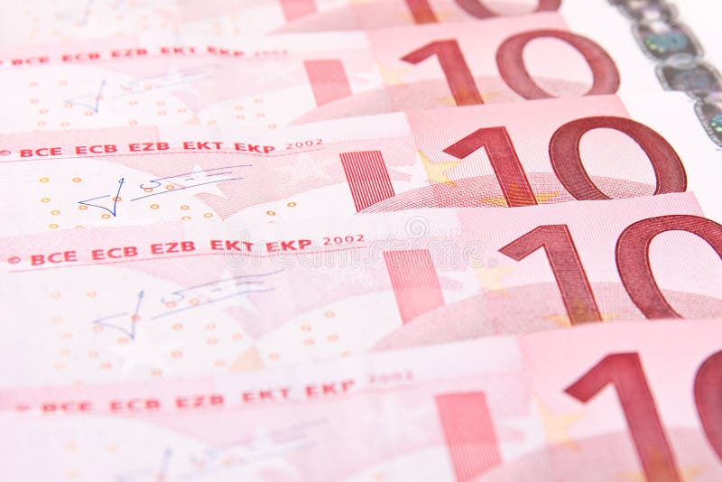 Ten Euro Banknotes Background Stock Image - Image of note, macro: 11294033