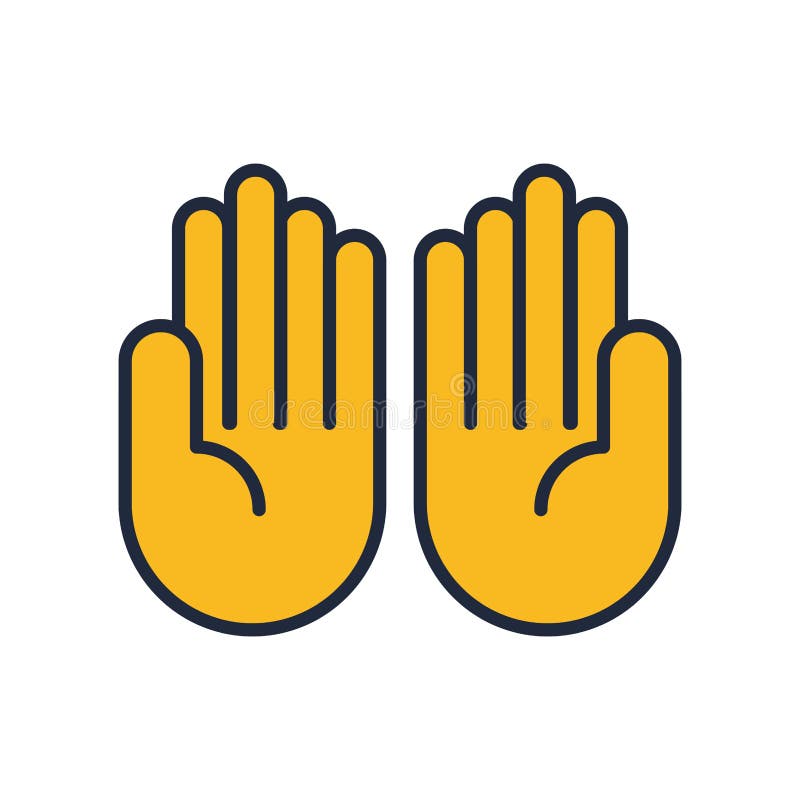 Ten Hands Signal Line Style Stock Vector - Illustration of action ...