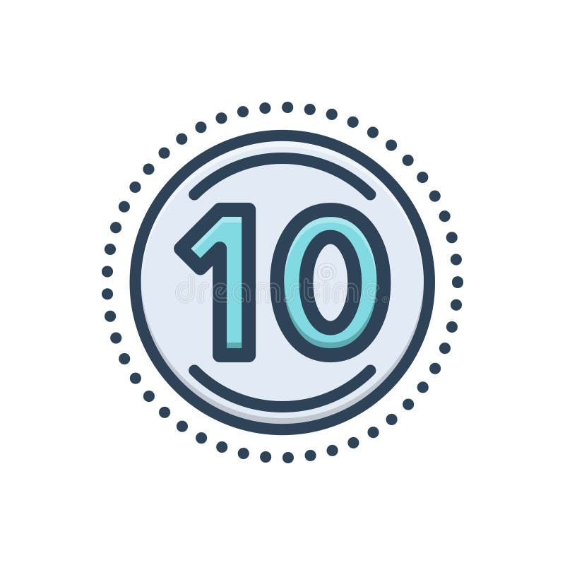 Color Illustration Icon for Ten, Label and Month Stock Illustration ...