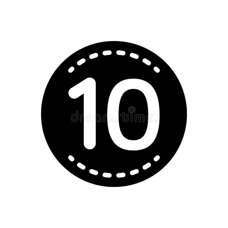 Black Solid Icon for Ten, Number and Label Stock Vector - Illustration ...