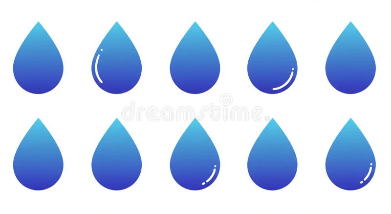 Small Evenly Spaced Blue Droplets Stock Illustrations – 6 Small Evenly ...