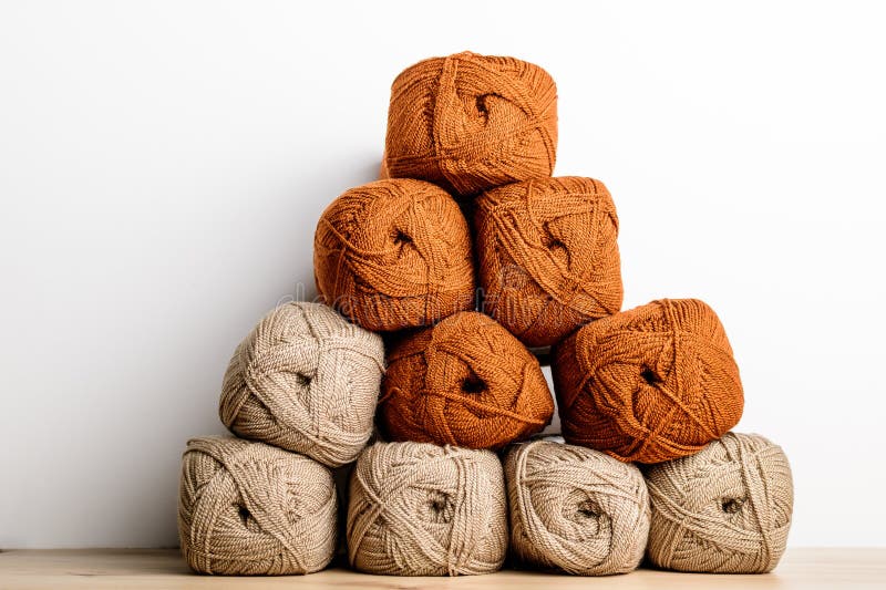 Ten Light and Vivid Brown Knitting Wool Threads for Sewing or from ...