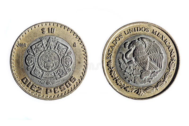 Ten mexican pesos stock photo. Image of coins, coin, growth - 84729522