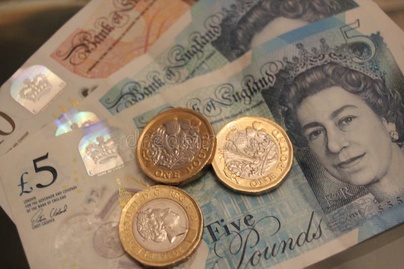 Queen Elizabeth, Ten Five One Pound Coin Note 10, 5, 1, Editorial ...