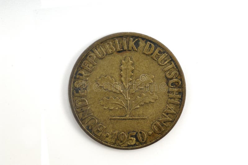 Coin 10 Pfenning Over White Background. Germany Stock Image - Image of ...