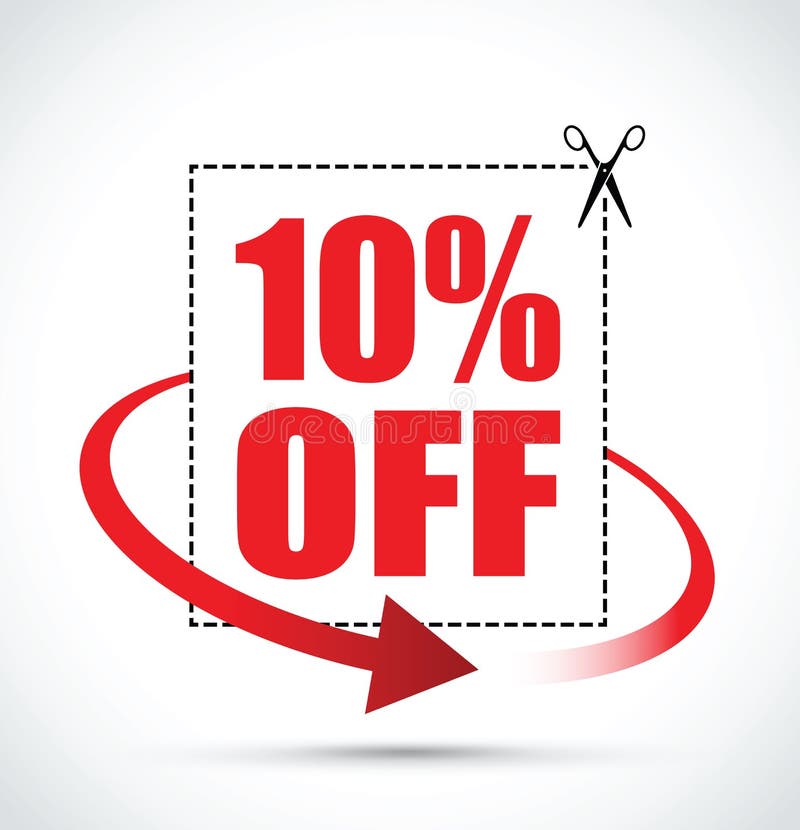 Ten Per Cent Off Scissors Sign Stock Vector - Illustration of sale ...