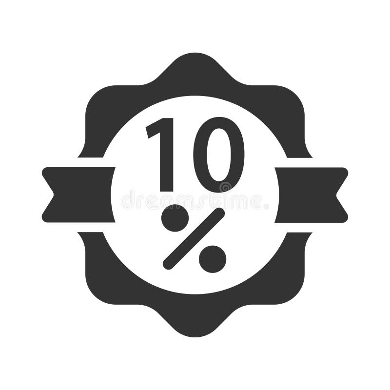 Ten Percent Discount Tag Icon Stock Vector - Illustration of promotion ...