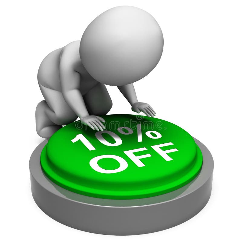 Ten Percent Off Button Means 10 Lower Price Stock Illustration ...
