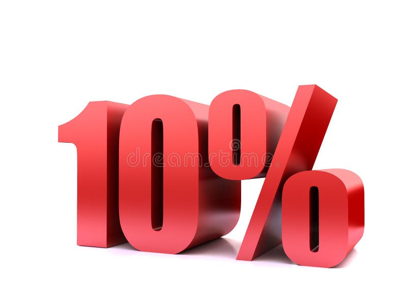 Ten percent symbol .3d stock illustration. Illustration of coupon ...