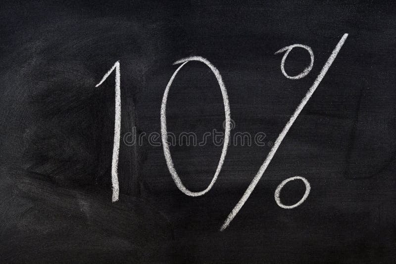 Ten Percent Written on a Blackboard Stock Photo - Image of letra ...