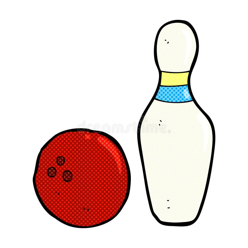 Ten Pin Bowling Comic Cartoon Stock Illustration - Illustration of cute ...