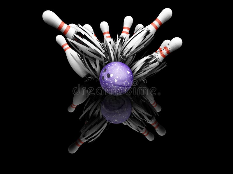 Bowling pins destroyed stock illustration. Illustration of compete ...