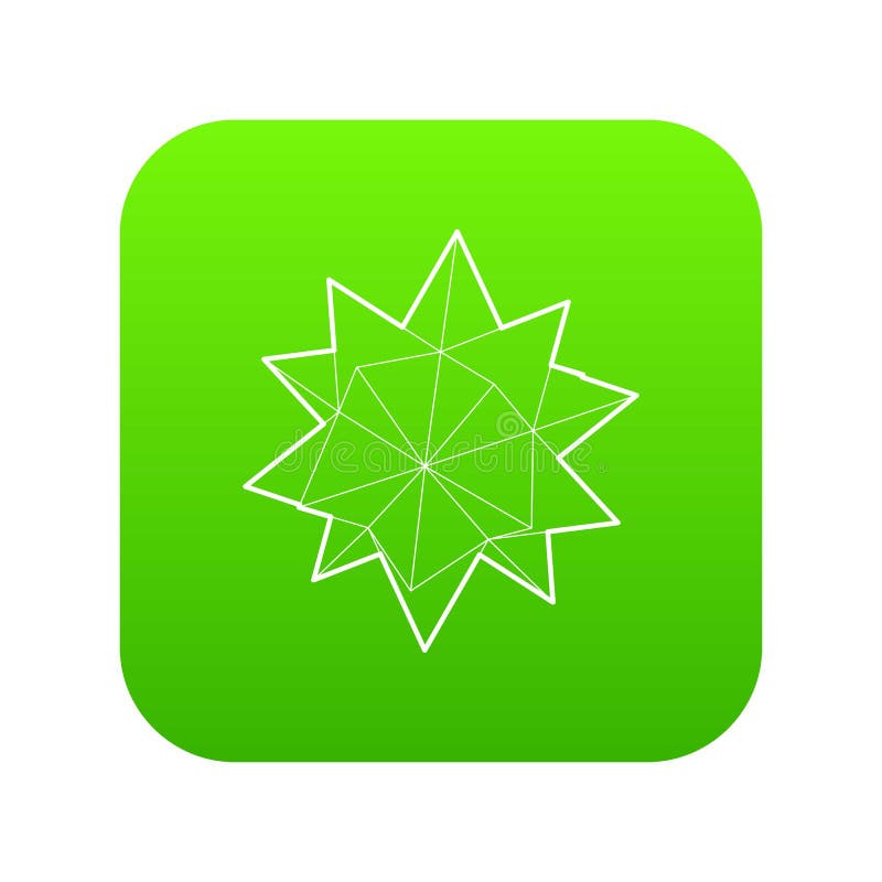 Ten Pointed Star Icon Green Vector Stock Vector - Illustration of ...