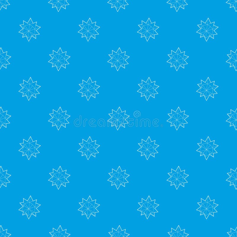 Ten Pointed Star Pattern Vector Seamless Blue Stock Vector ...