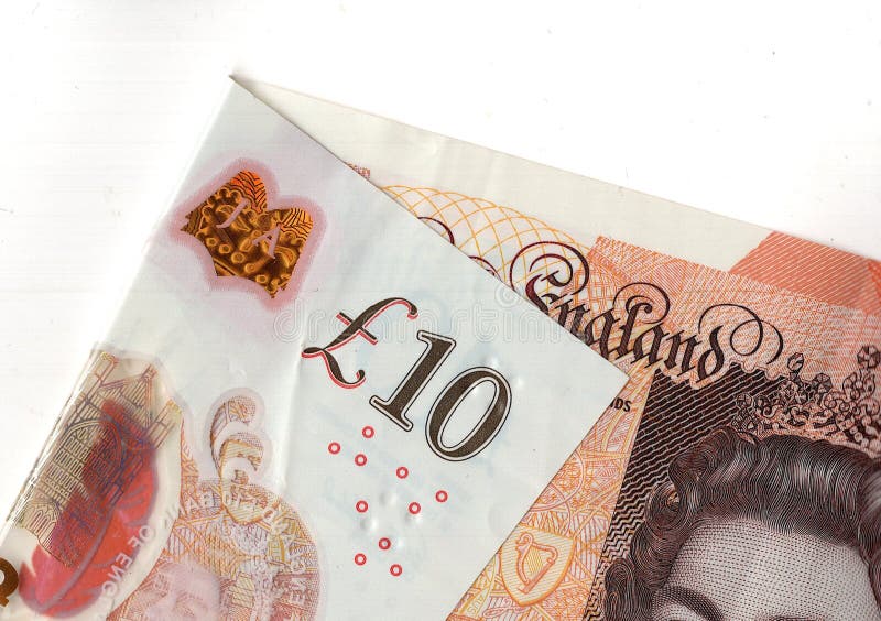 A Ten Pound Modern Polymer Banknote from the United Kingdom. Editorial ...