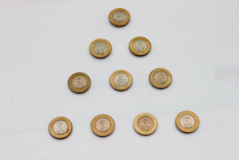 Ten rupee coin of India. stock photo. Image of bill, currency - 80894466