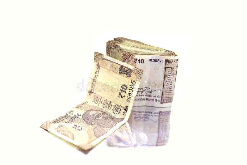 Ten Rupee Note (Indian Currency) Isolated on a White Background Stock ...