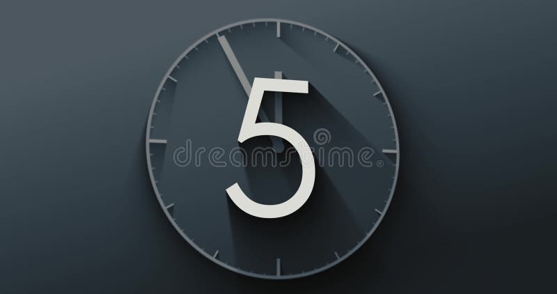 Countdown. Minimalist Ten Second Countdown with a Large Clock Face ...