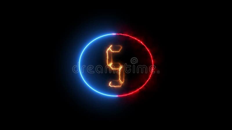 Ten-second Timer Countdown from Zero To Ten with a Neon Round Shape ...