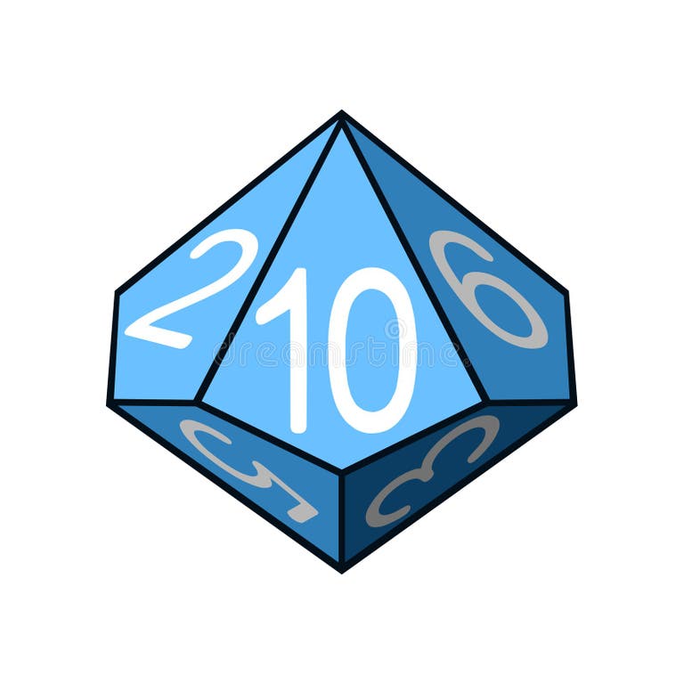 Ten sides dice stock vector. Illustration of polyhedral - 364440024