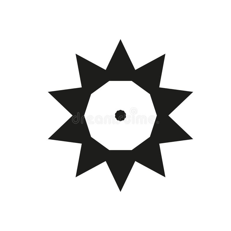Pointed Star With Sun Around It