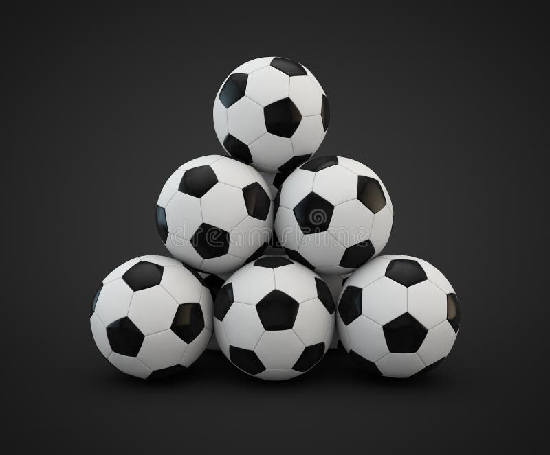 Ten Soccer Balls Faced Pyramid Stock Illustration - Illustration of ...