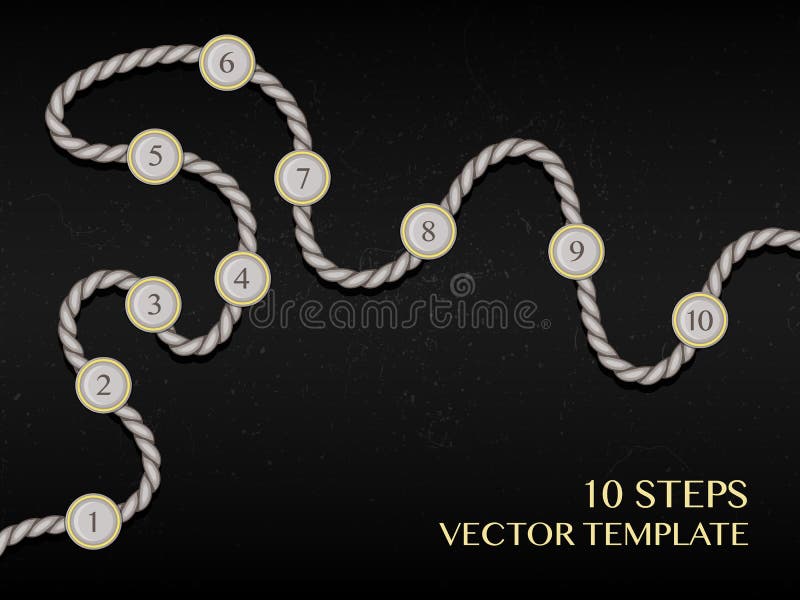 Ten Steps Infographic. Concept Design Template, Timeline Vector Chart ...
