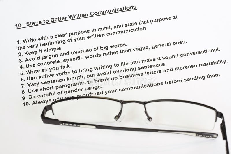 Ten Steps To Better Written Communications Stock Photo - Image of ...