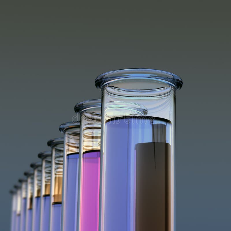 Ten Test Tubes with Two Colored Liquids Stock Illustration ...