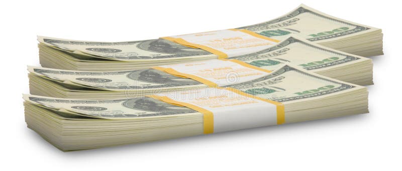 Ten Thousand Dollar Stacks To Horizon Stock Image - Image of paper ...