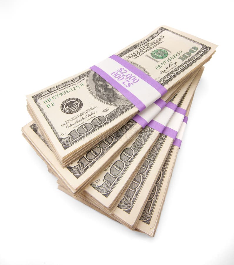 Fresh Ten Thousand Dollars in Stacks of One Hundred Dollar Bills ...