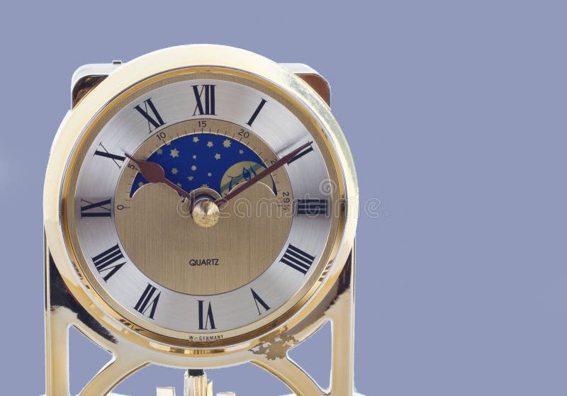 Ten after Two on Anniversary Clock on Blue Stock Image - Image of ...