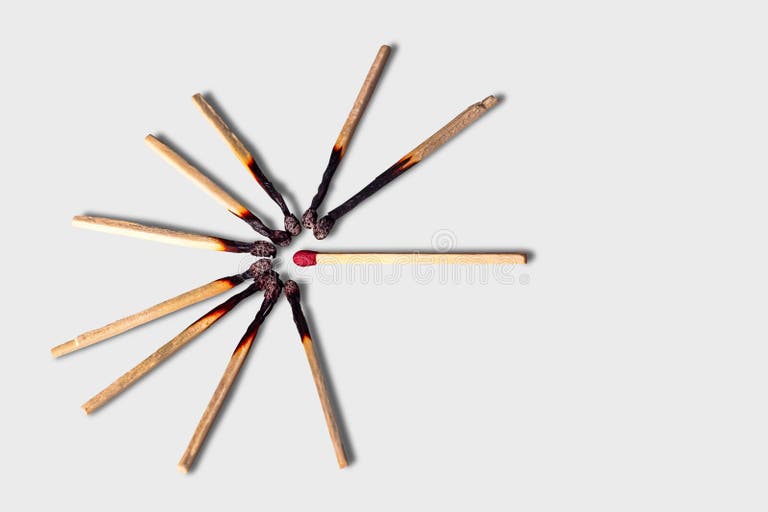 Ten Wooden Matches in a Circle Stock Photo - Image of white, wooden ...