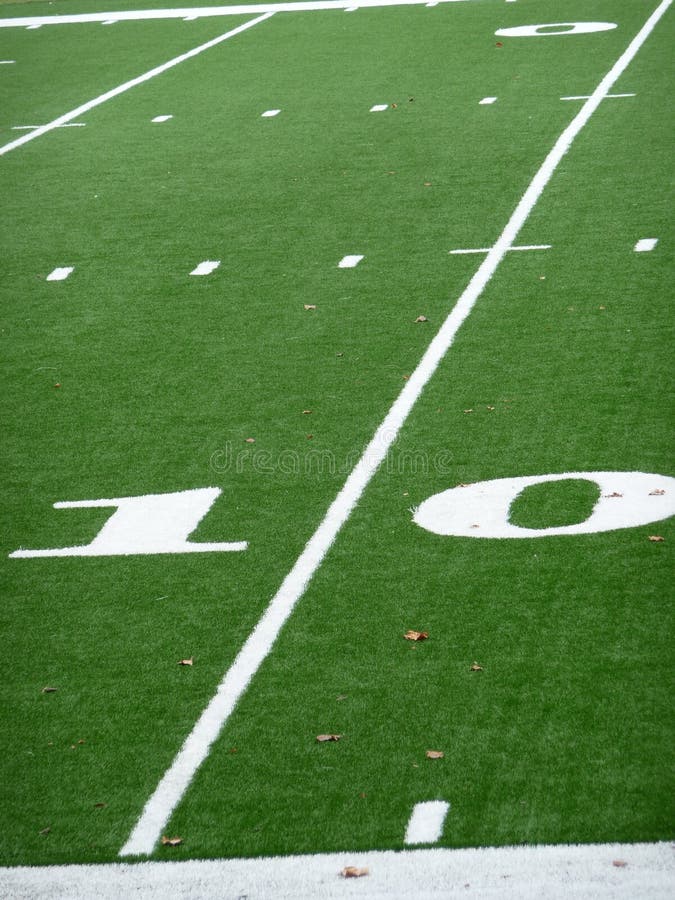 Ten Yard Line on Football Field Stock Photo - Image of markings, line ...