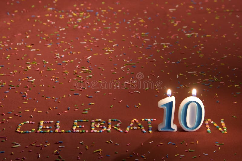 Ten years stock photo. Image of brilliant, colors, candle - 11893952