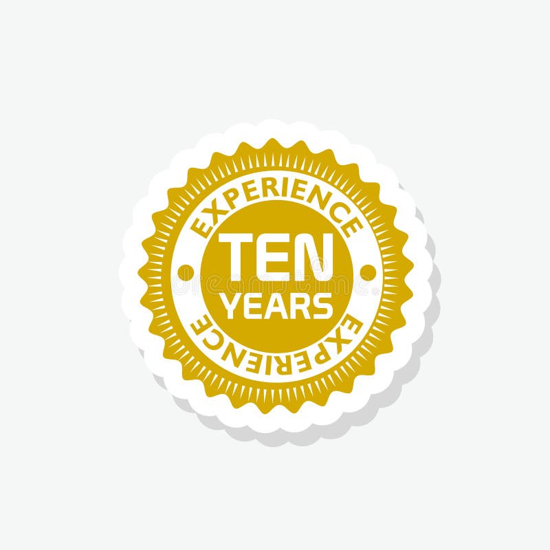 Ten Years Experience Icon Sticker Stock Vector - Illustration of party ...
