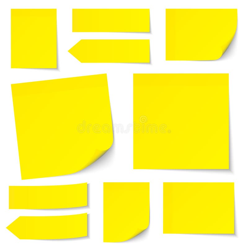 Set of Yellow Stick Notes stock vector. Illustration of notepad - 148144966