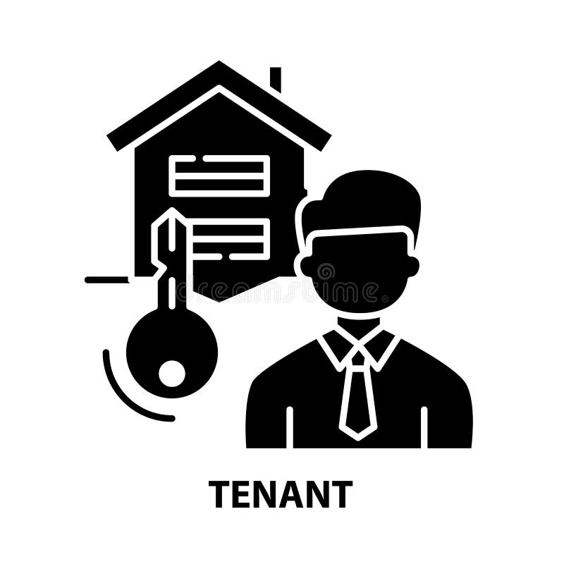 Tenant Icon, Black Vector Sign with Editable Strokes, Concept ...