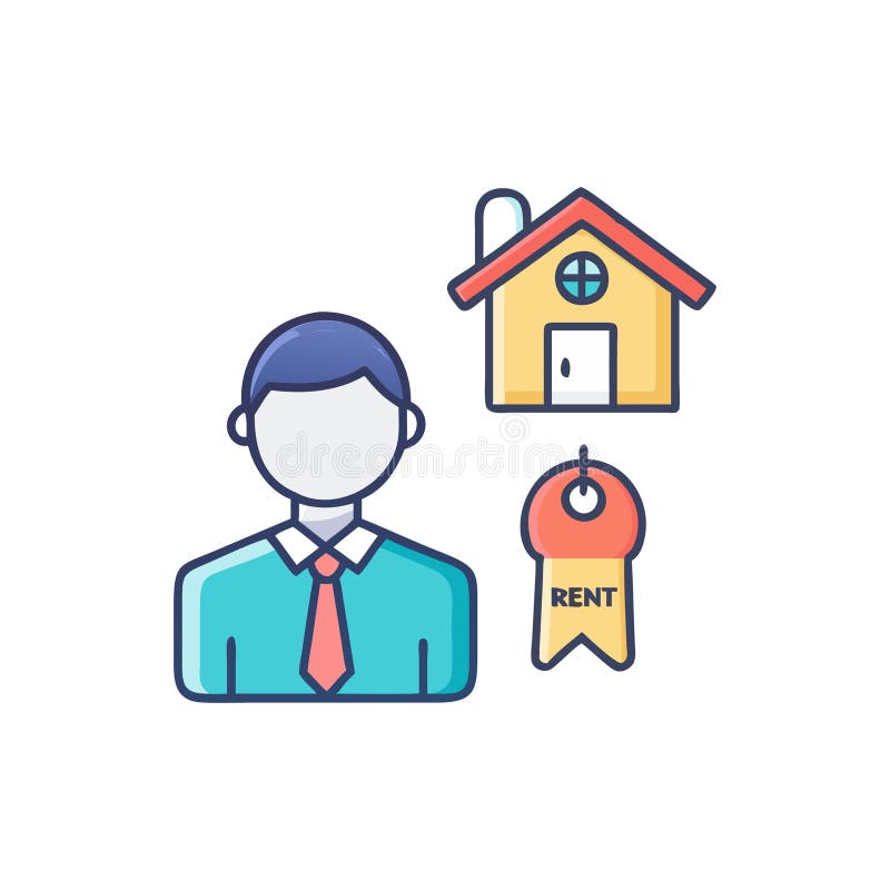 Tenant Icon for Rental Management Stock Image - Illustration of rental ...